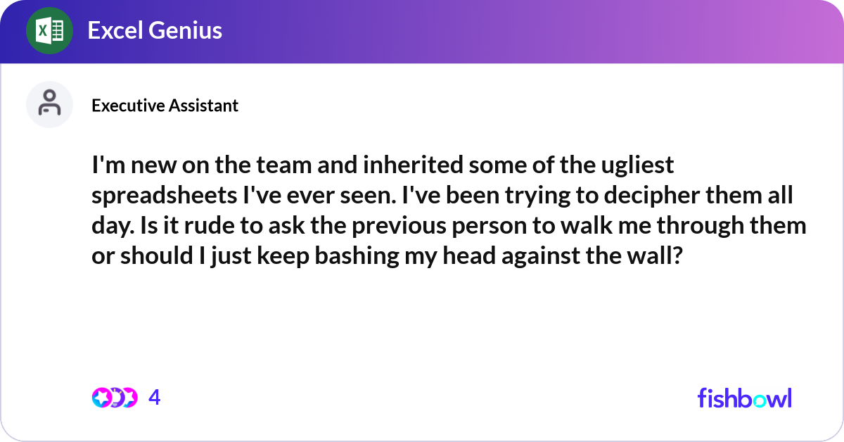 I'm new on the team and inherited some of the ugli... | Fishbowl