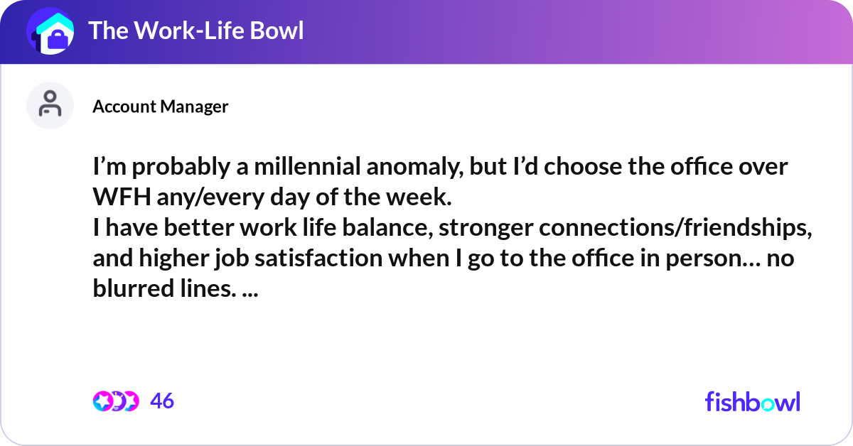 I’m probably a millennial anomaly, but I’d choose ... | Fishbowl