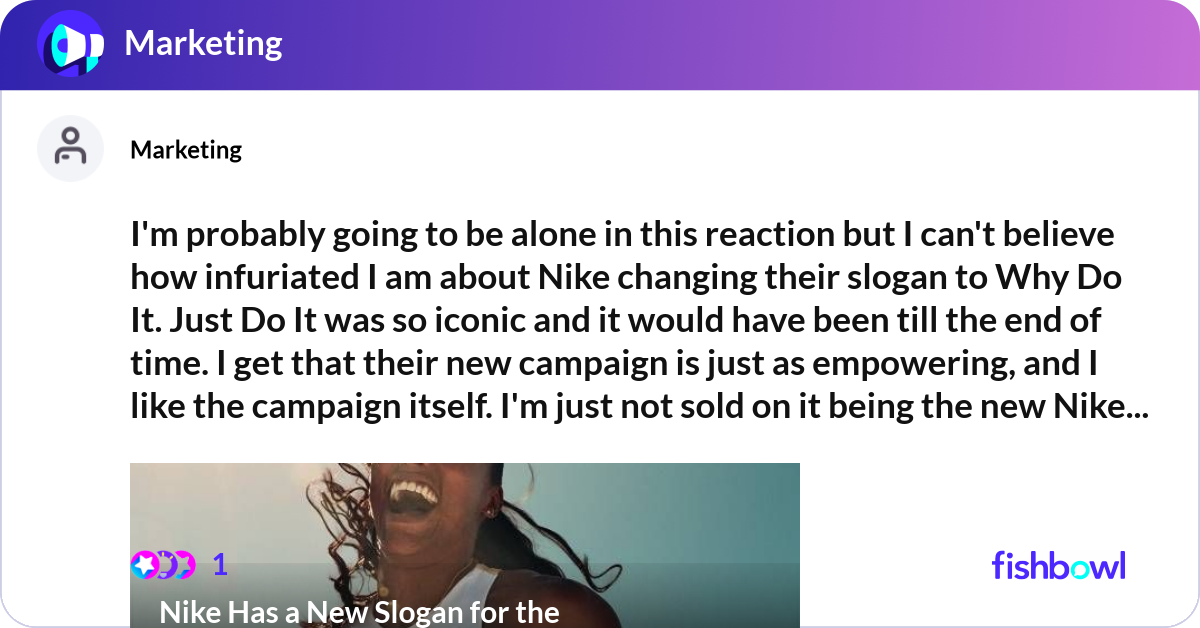 I'm probably going to be alone in this reaction bu... | Fishbowl