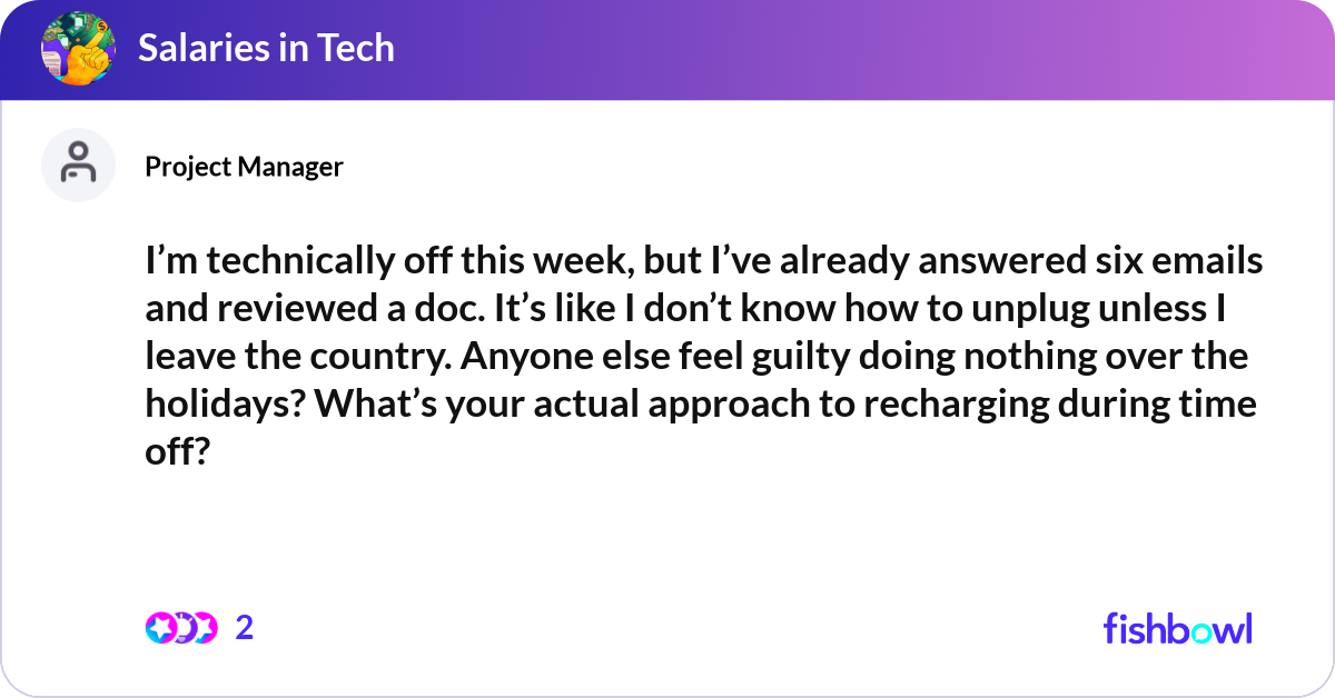 I’m technically off this week, but I’ve already an... | Fishbowl