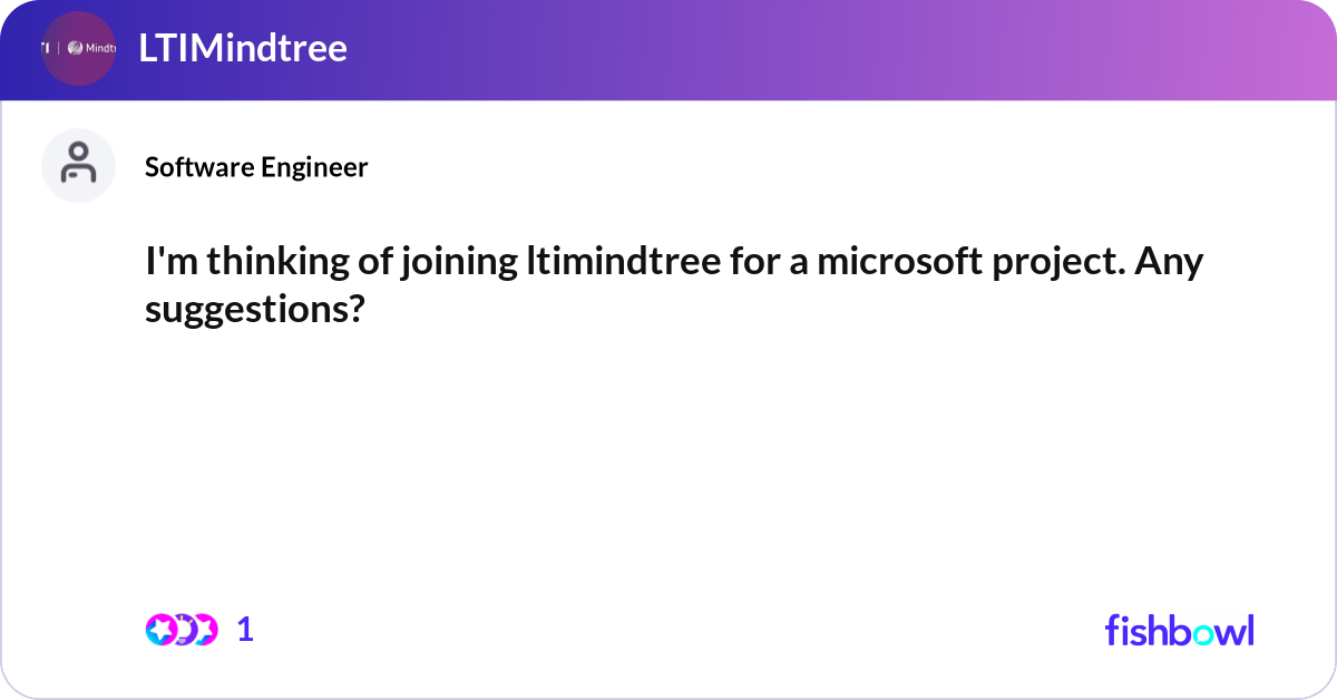 I'm thinking of joining ltimindtree for a microsof... | Fishbowl