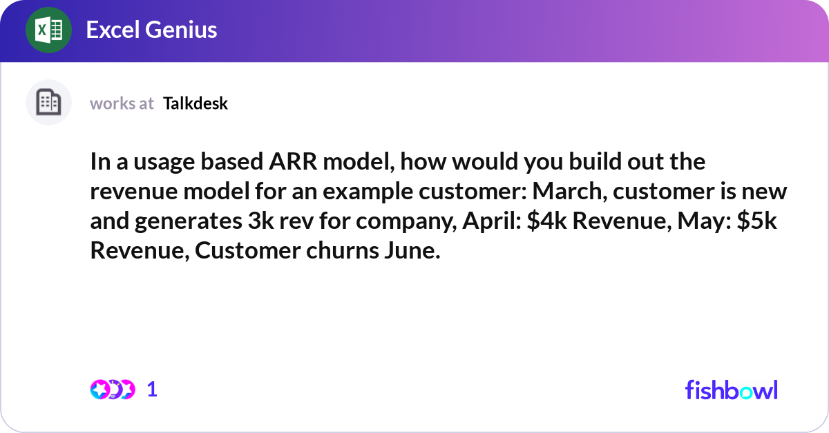 In a usage based ARR model, how would you build ou... | Fishbowl