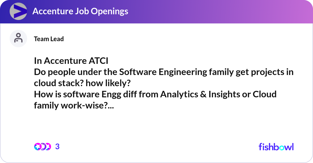 In Accenture ATCI Do people under the Software En... | Fishbowl