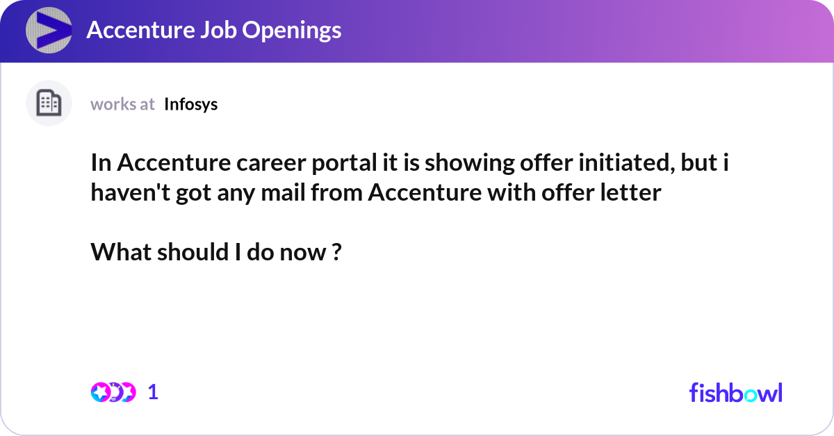 In Accenture career portal it is showing offer ini... | Fishbowl