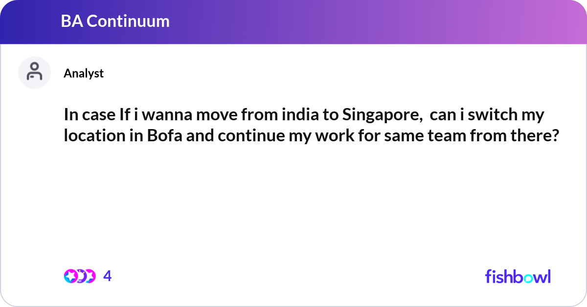 In case If i wanna move from india to Singapore, ... | Fishbowl