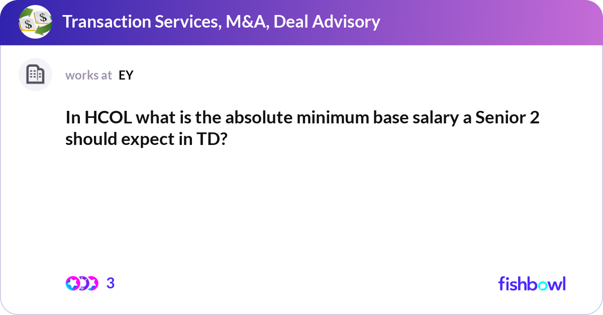In HCOL what is the absolute minimum base salary a... | Fishbowl