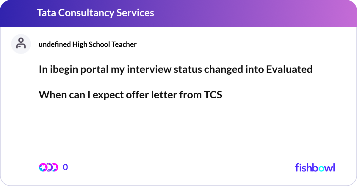 In ibegin portal my interview status changed into ... | Fishbowl