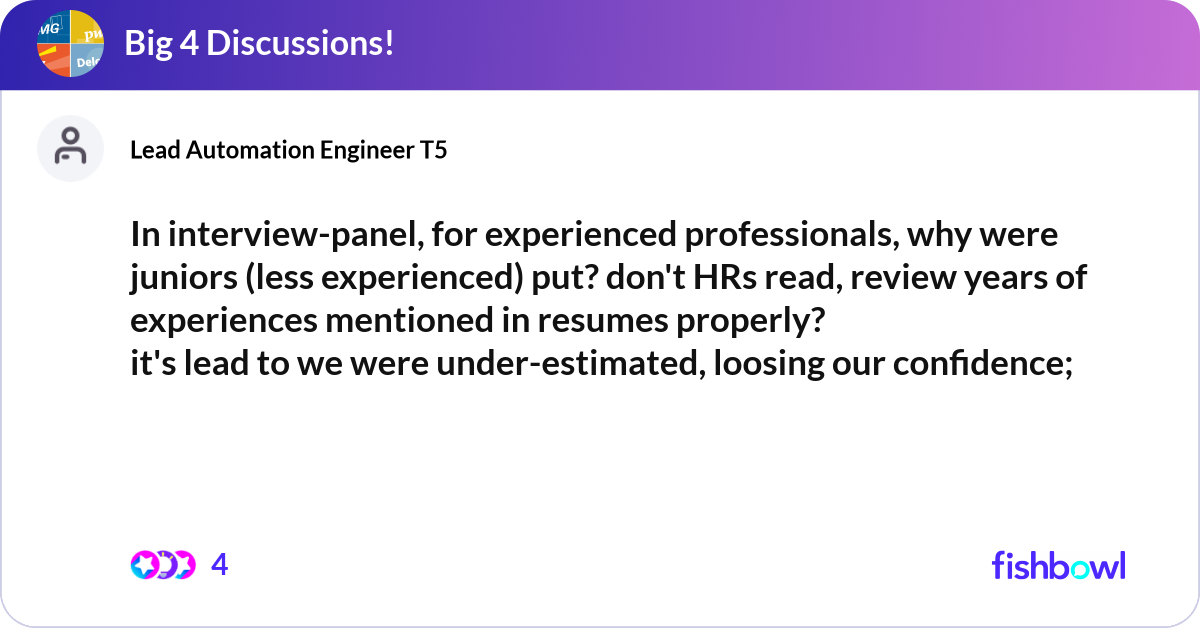 In interview-panel, for experienced professionals,... | Fishbowl