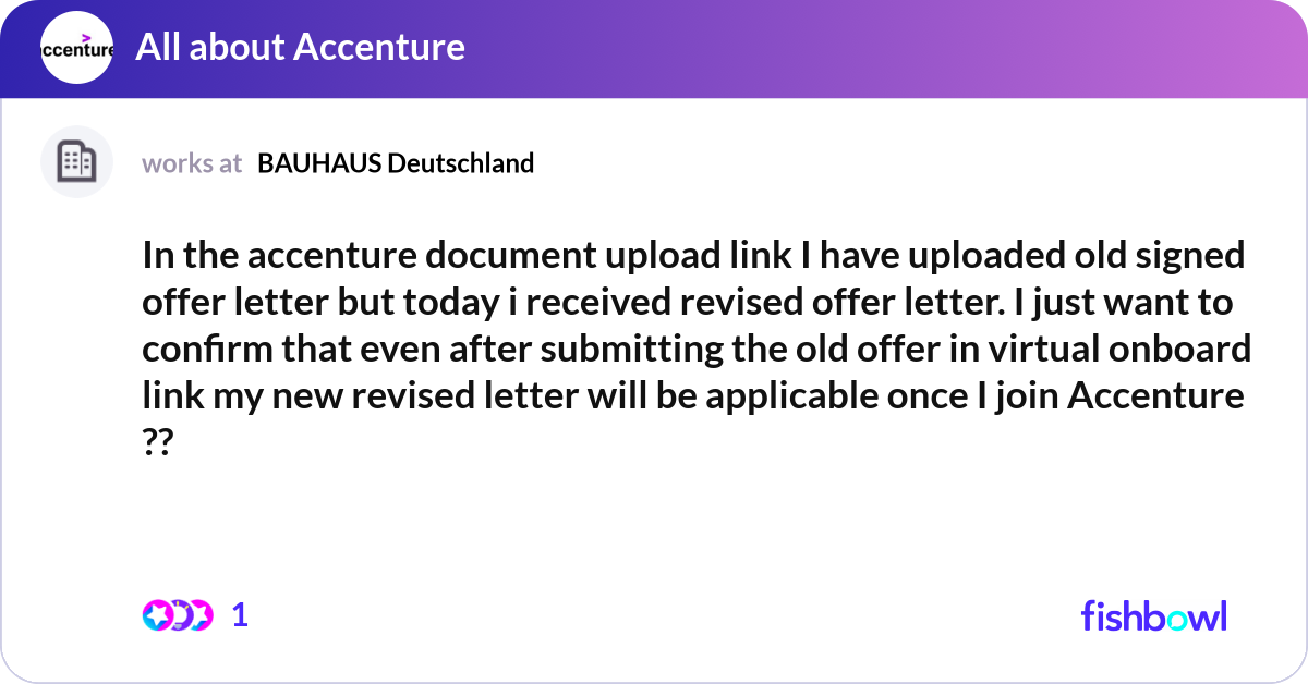 In the accenture document upload link I have uploa... | Fishbowl
