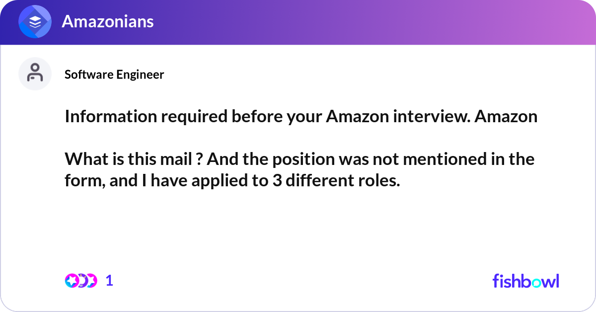 Information required before your Amazon interview.... | Fishbowl