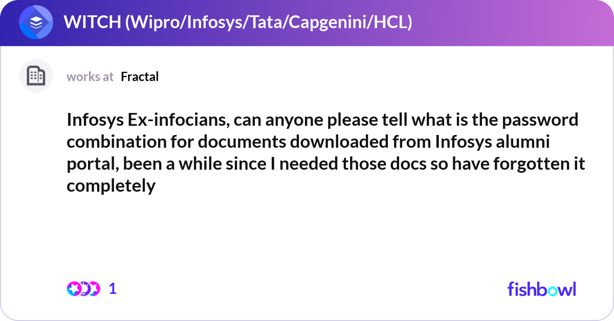 Infosys Ex-infocians, can anyone please tell what ... | Fishbowl