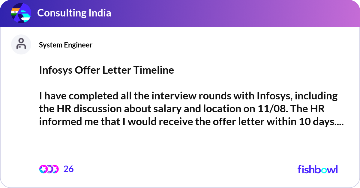 Infosys Offer Letter Timeline I have completed al... | Fishbowl