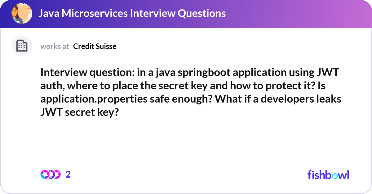 Interview question: in a java springboot applicati... | Fishbowl