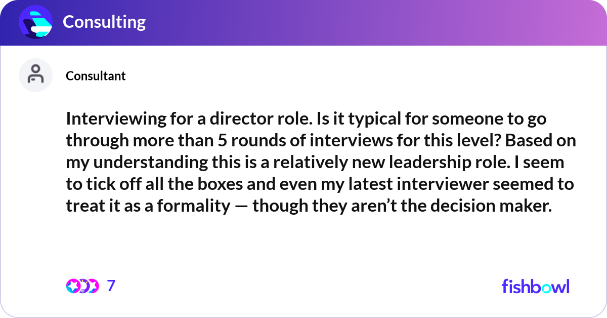 Interviewing for a director role. Is it typical fo... | Fishbowl