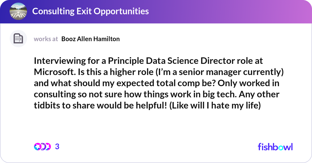 Interviewing for a Principle Data Science Director... | Fishbowl