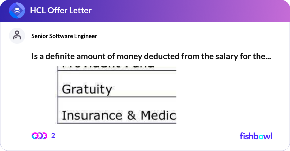 Is a definite amount of money deducted from the sa... | Fishbowl