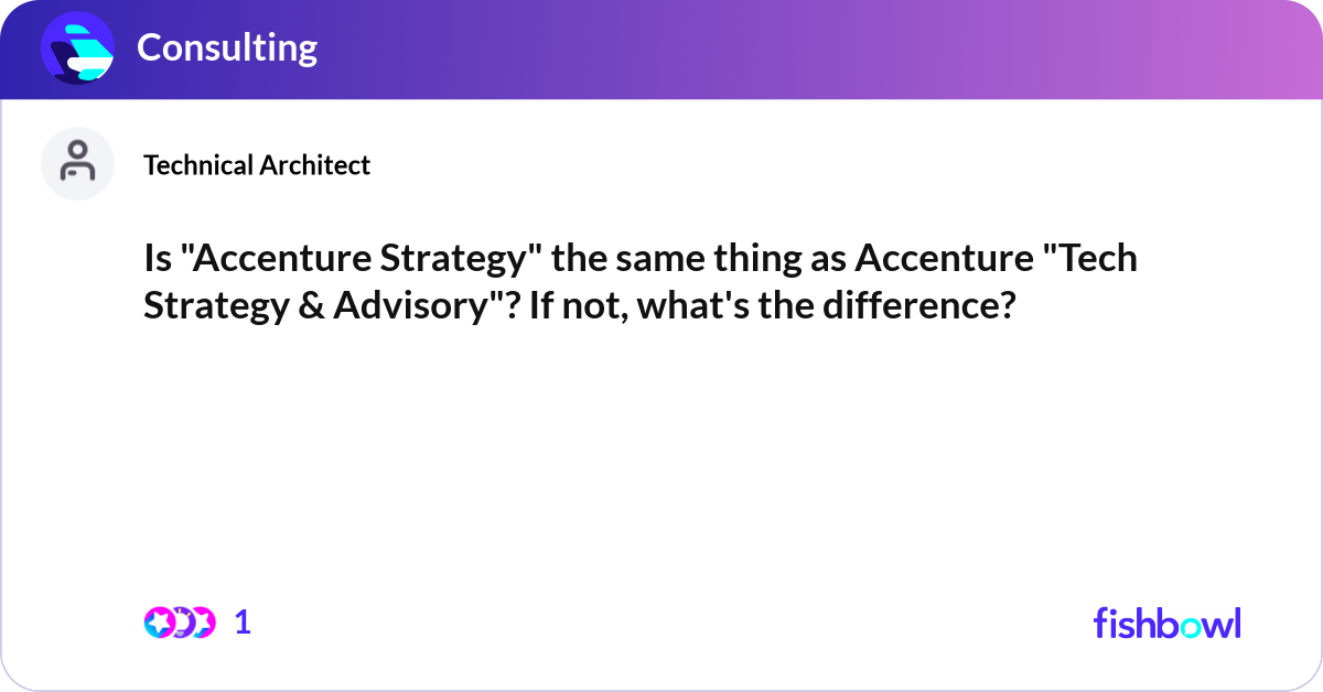 Is "Accenture Strategy" the same thing as Accentur... | Fishbowl