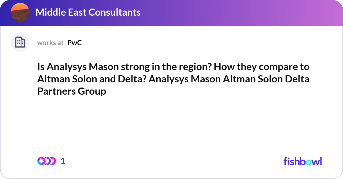 Is Analysys Mason strong in the region? How they c... | Fishbowl