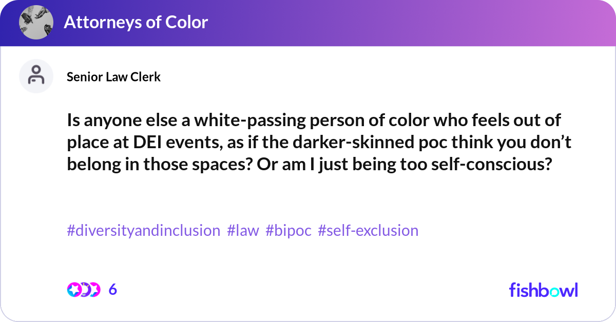Is anyone else a white-passing person of color who... | Fishbowl