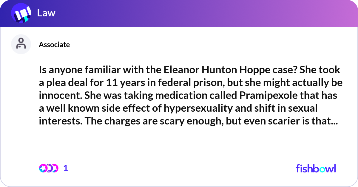 Is anyone familiar with the Eleanor Hunton Hoppe c... | Fishbowl