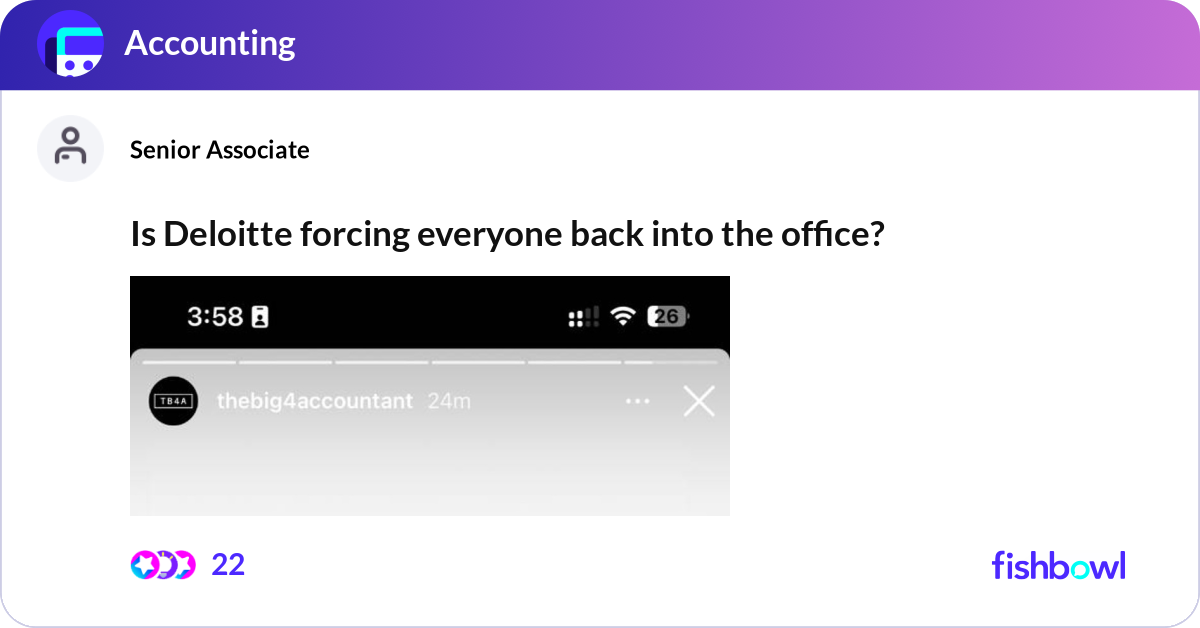 Is Deloitte forcing everyone back into the office?... | Fishbowl