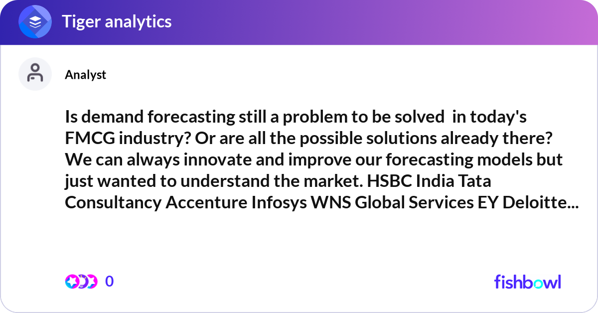 Is demand forecasting still a problem to be solved... | Fishbowl