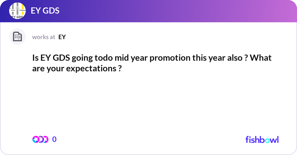 Is EY GDS going todo mid year promotion this year ... | Fishbowl