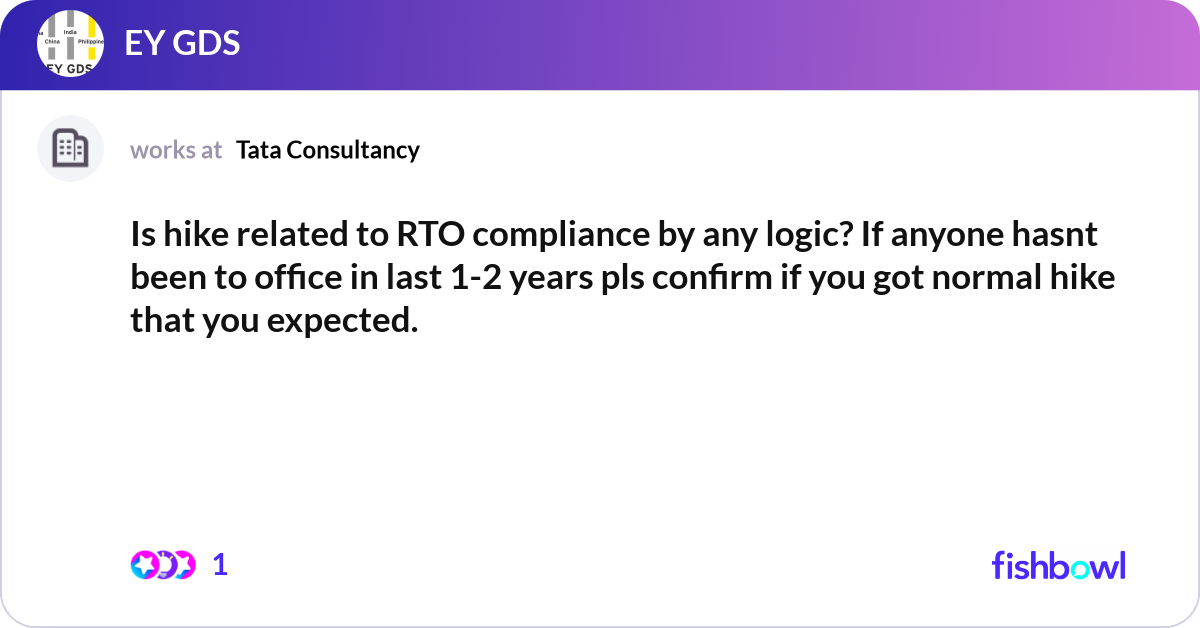 Is hike related to RTO compliance by any logic? If... | Fishbowl