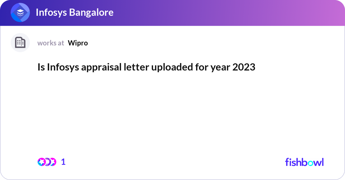 Is Infosys appraisal letter uploaded for year 2023... | Fishbowl