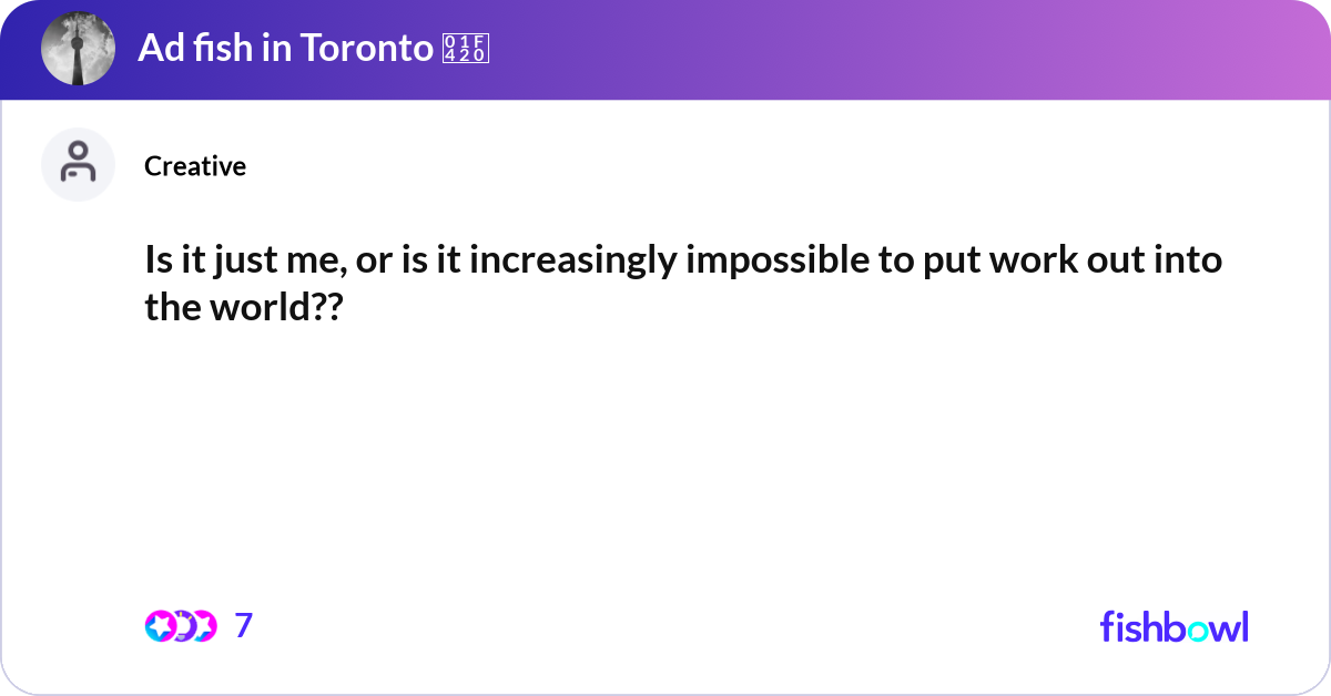 Is it just me, or is it increasingly impossible to... | Fishbowl