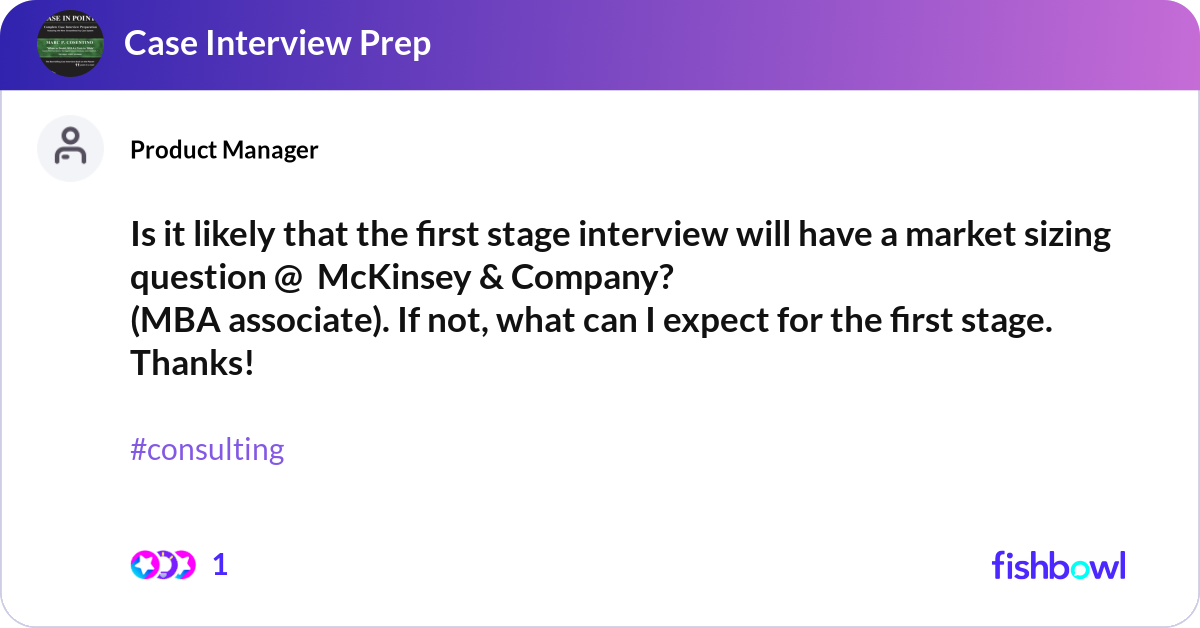Is it likely that the first stage interview will h... | Fishbowl