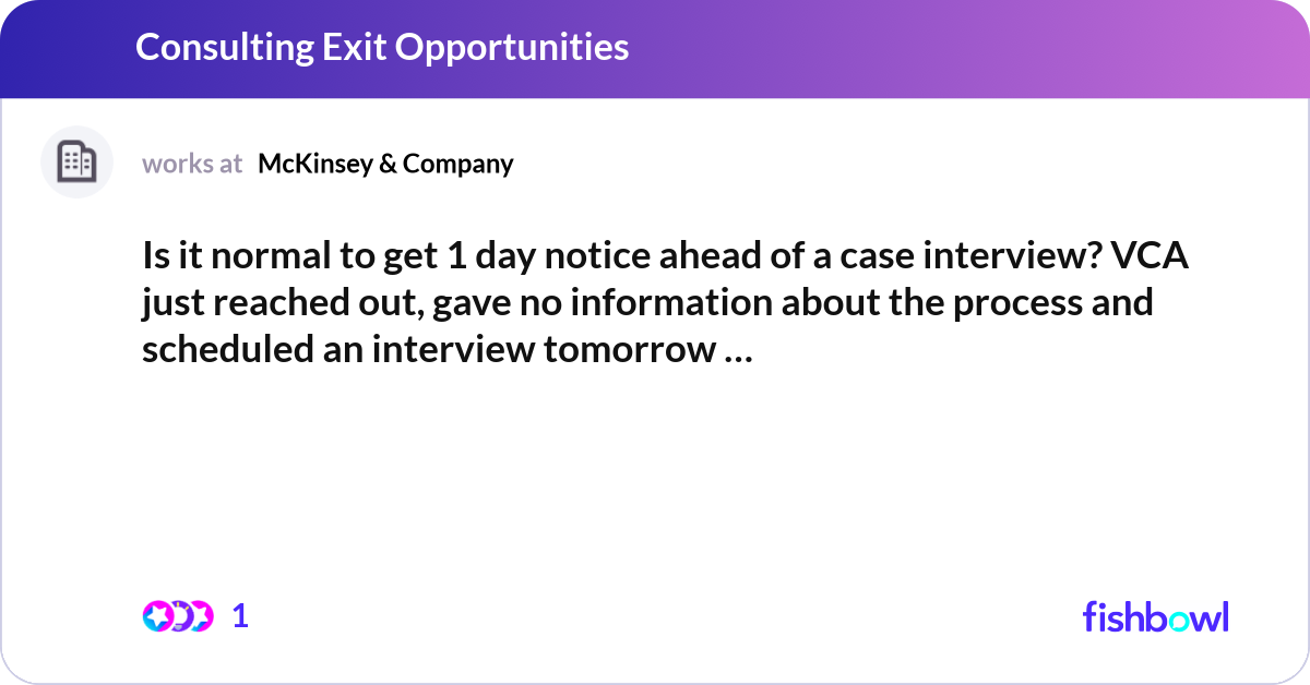 Is it normal to get 1 day notice ahead of a case i... | Fishbowl