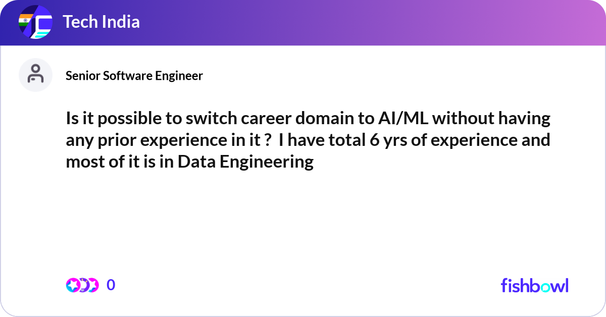 Is it possible to switch career domain to AI/ML wi... | Fishbowl