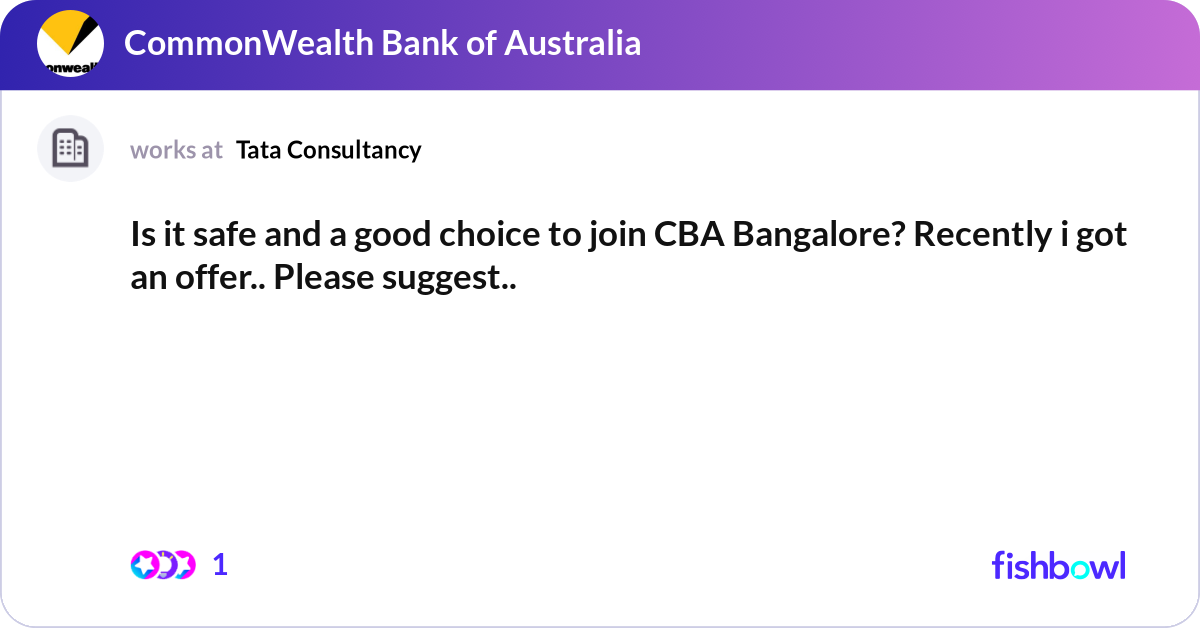 Is it safe and a good choice to join CBA Bangalore... | Fishbowl