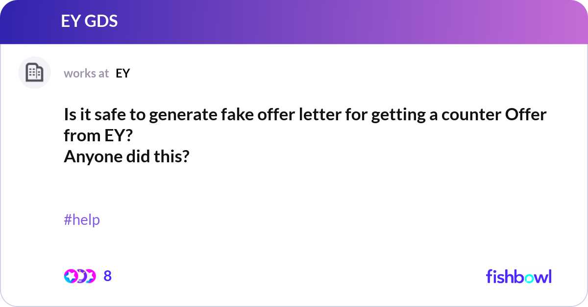 Is it safe to generate fake offer letter for getti... | Fishbowl