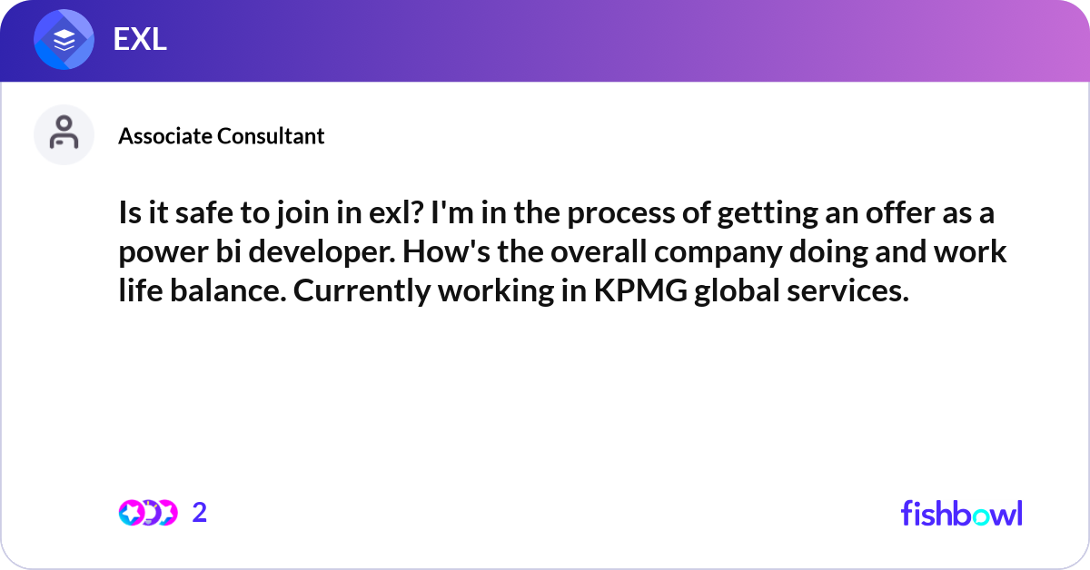 Is it safe to join in exl? I'm in the process of g... | Fishbowl