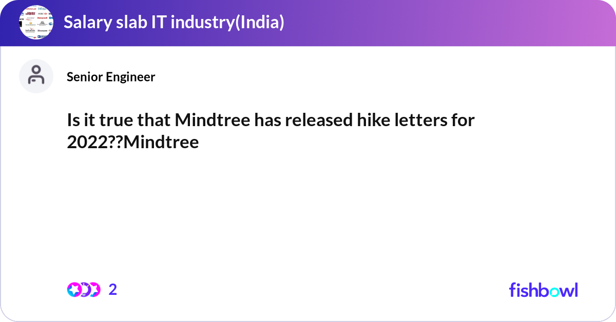 Is it true that Mindtree has released hike letters... | Fishbowl