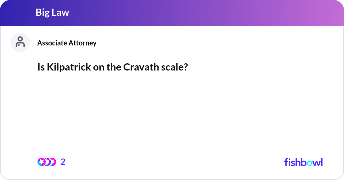 Is Kilpatrick on the Cravath scale? | Fishbowl