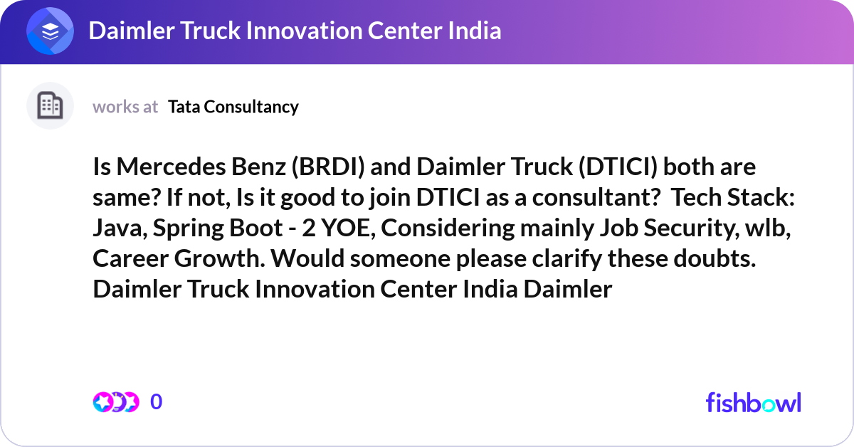 Is Mercedes Benz (BRDI) and Daimler Truck (DTICI) ... | Fishbowl
