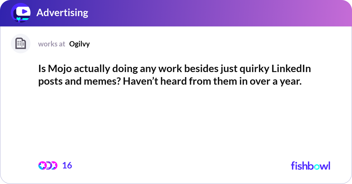 Is Mojo actually doing any work besides just quirk... | Fishbowl