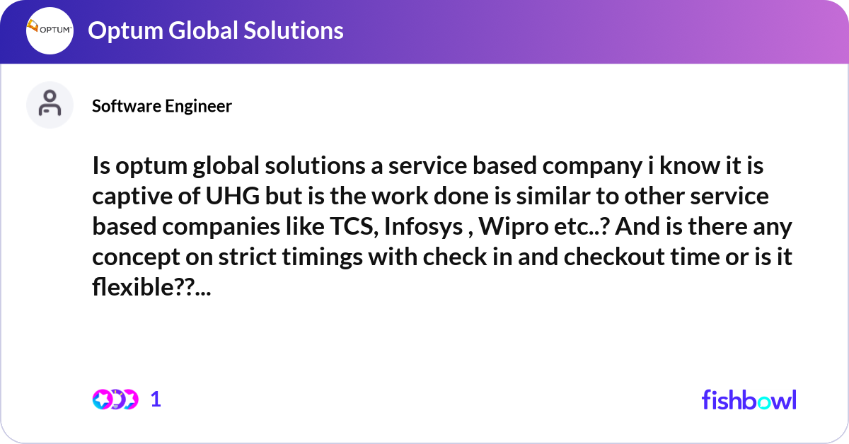 Is optum global solutions a service based company ... | Fishbowl
