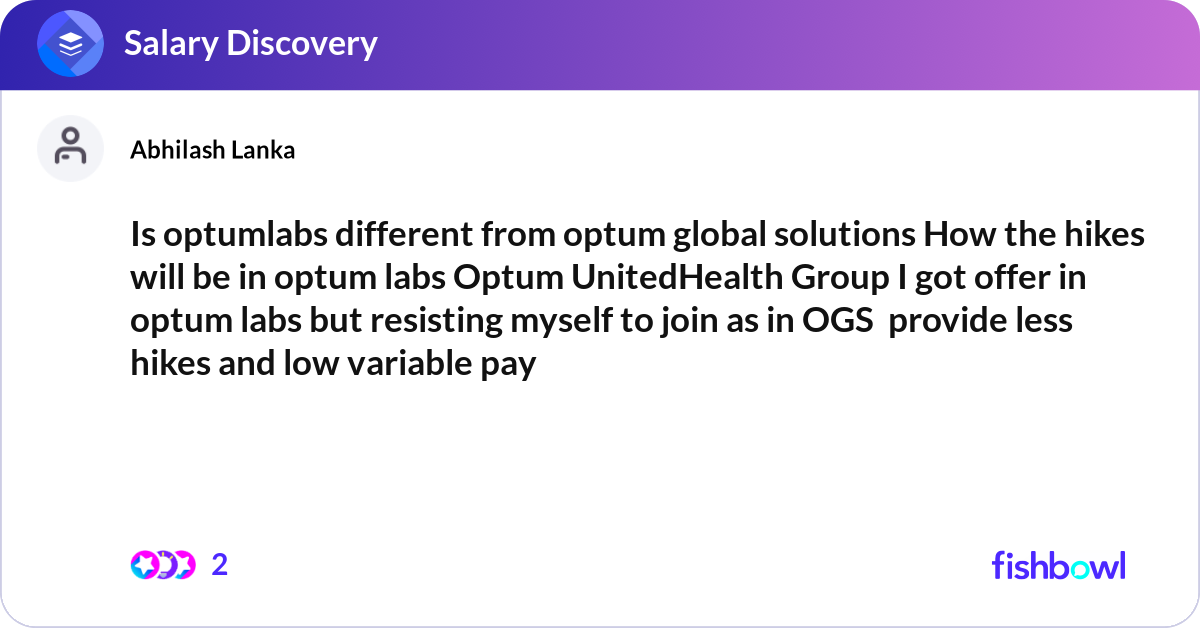 Is optumlabs different from optum global solutions... | Fishbowl