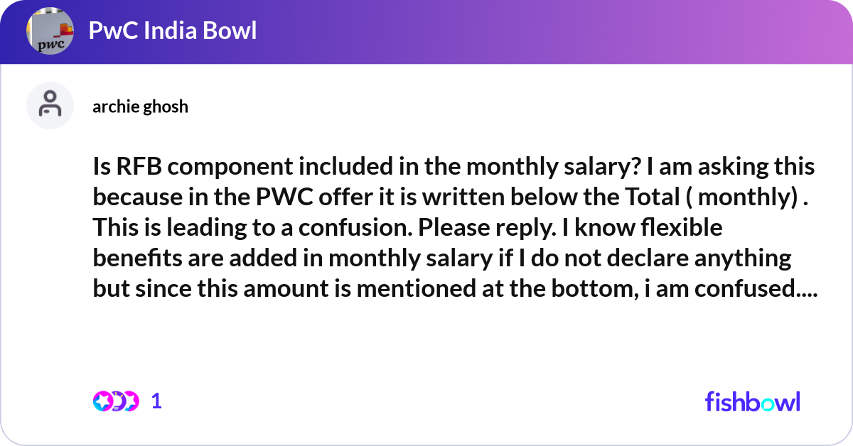 Is RFB component included in the monthly salary? I... | Fishbowl