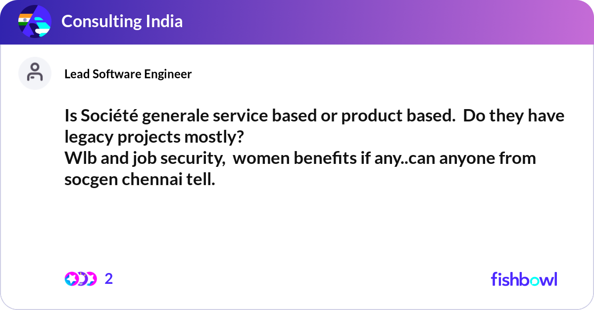 Is Société generale service based or product based... | Fishbowl