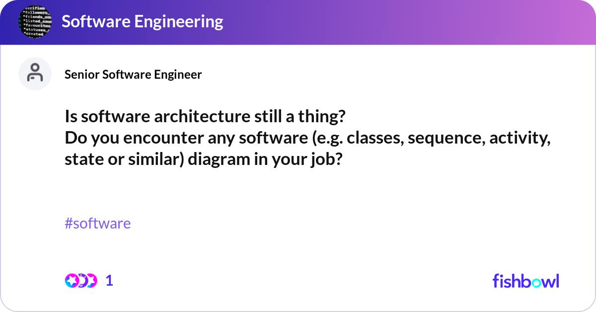 Is software architecture still a thing? Do you enc... | Fishbowl