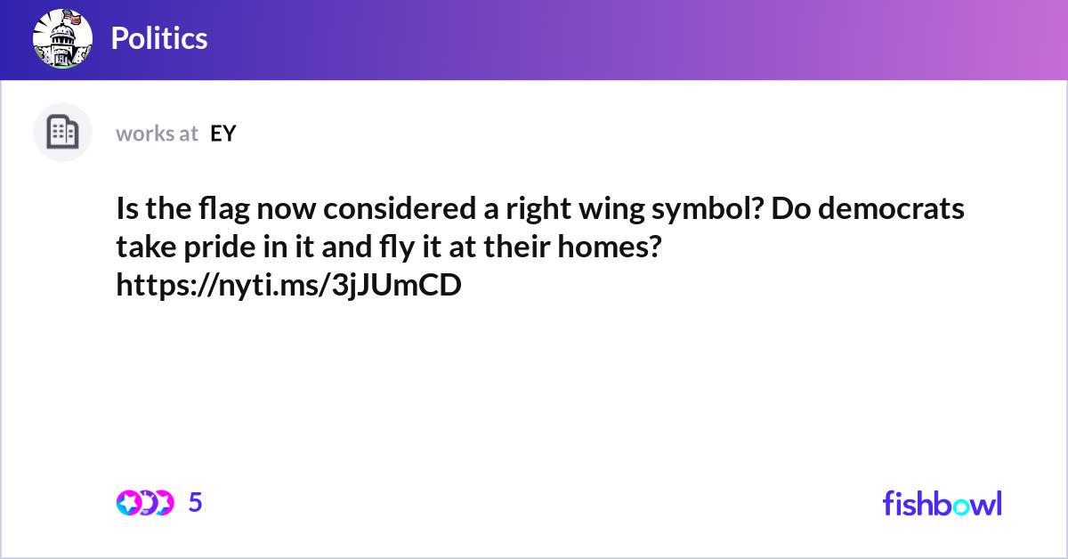 Is the flag now considered a right wing symbol? Do... | Fishbowl