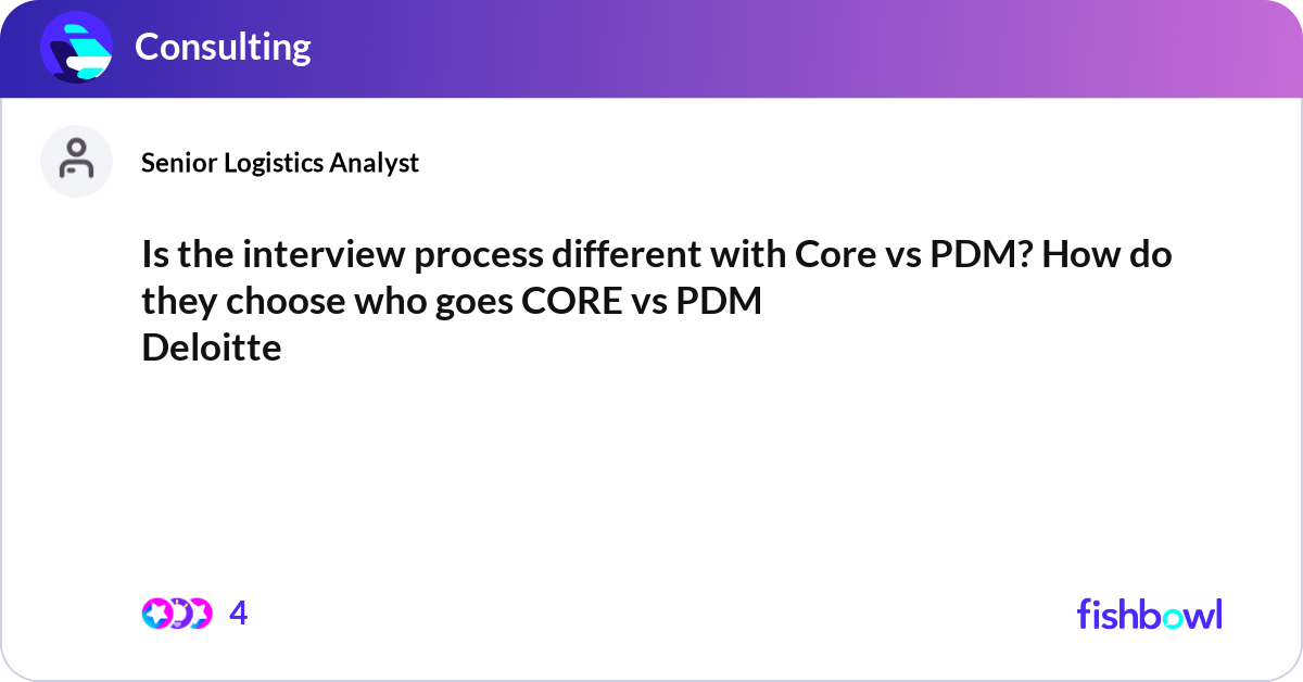Is the interview process different with Core vs PD... | Fishbowl
