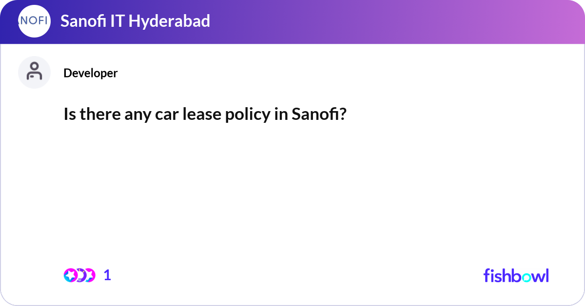 Is there any car lease policy in Sanofi? | Fishbowl