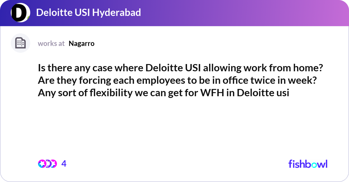 Is there any case where Deloitte USI allowing work... | Fishbowl