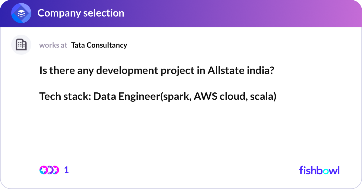 Is there any development project in ﻿Allstate indi... | Fishbowl